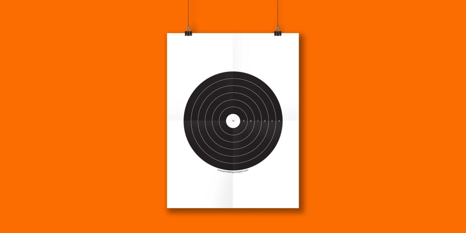 Plain black target template with white center - Printable Gun Targets