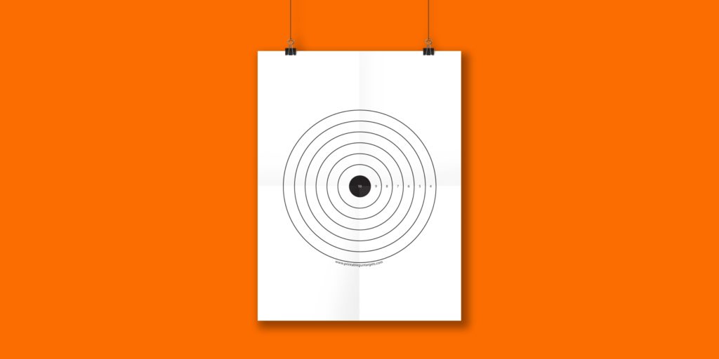 Plain white target template with black center - Printable Gun Targets