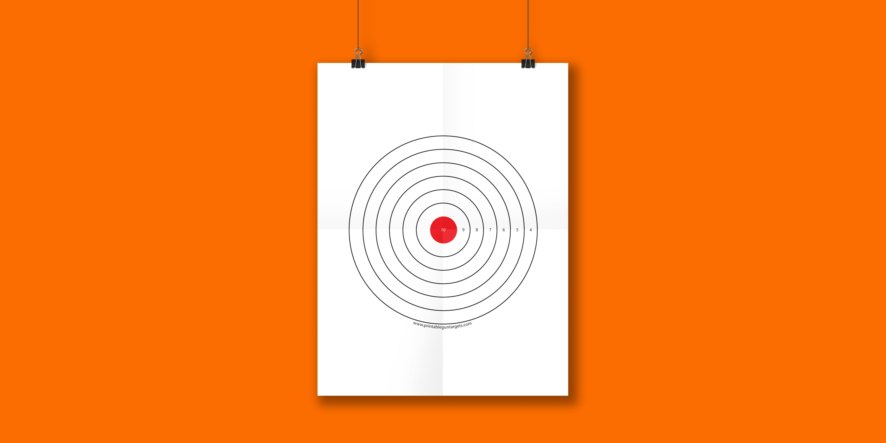 Plain white red-center template | Printable Gun Targets