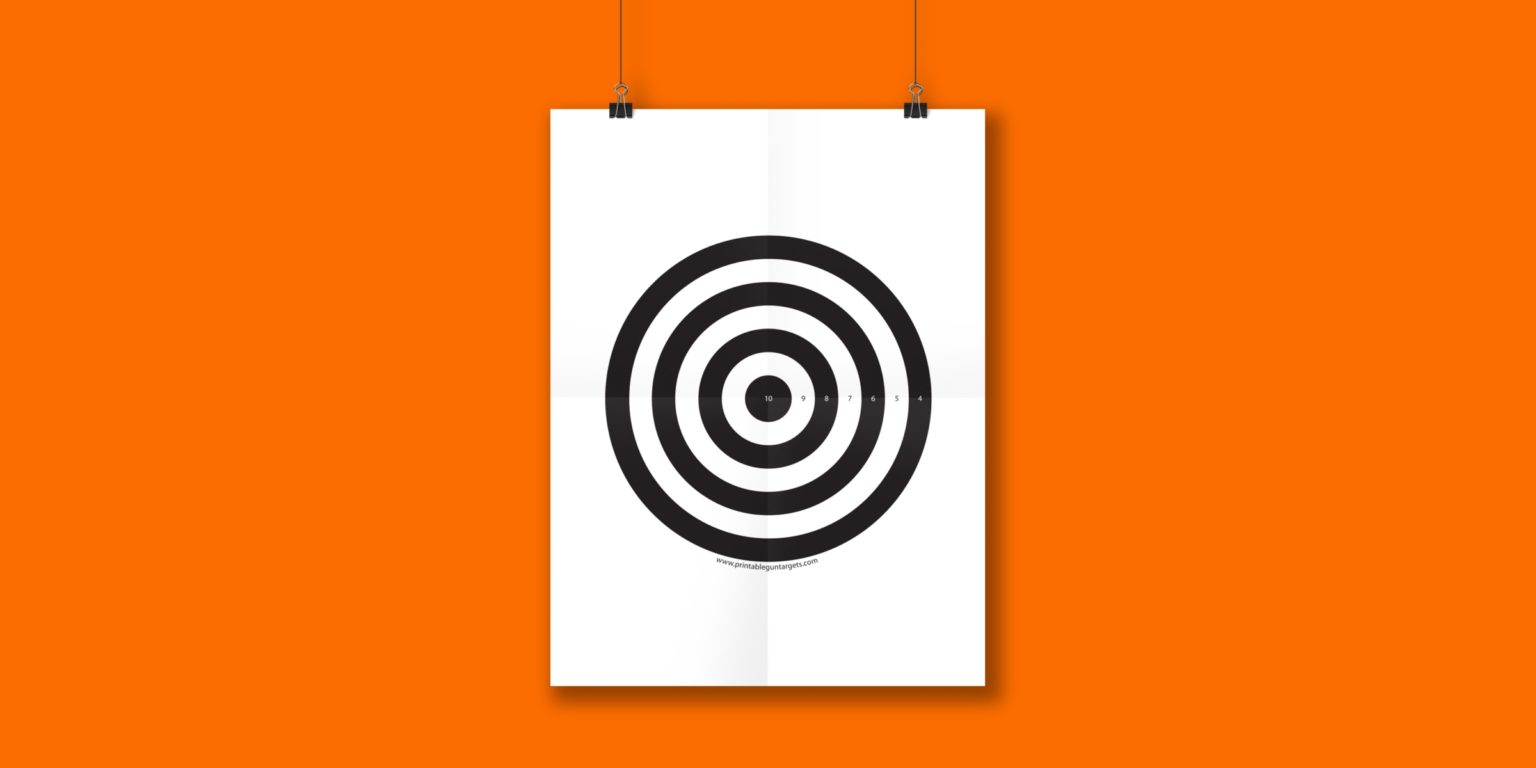 Striped target template with black center - Printable Gun Targets